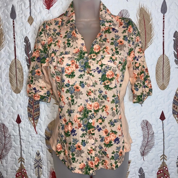 BONGO | Tops | Nwt Bongo Button Down Floral Blouse M | Poshmark